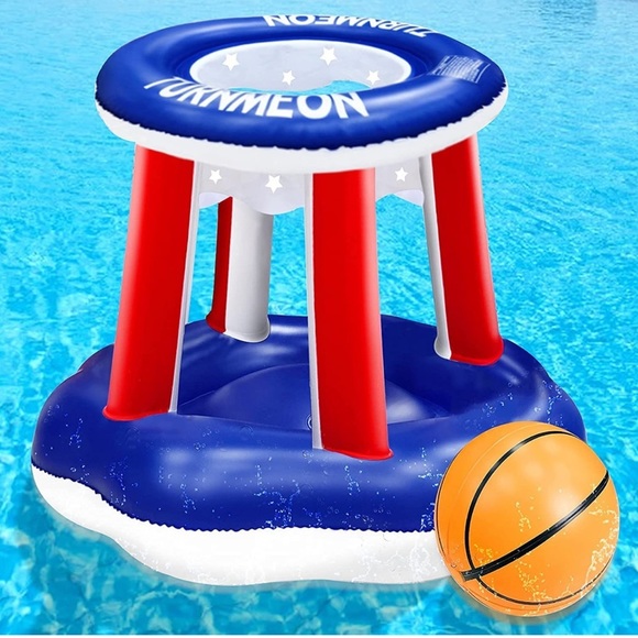 TURNMEON | Swim | American Flag Inflatable Pool Basketball Hoop ...